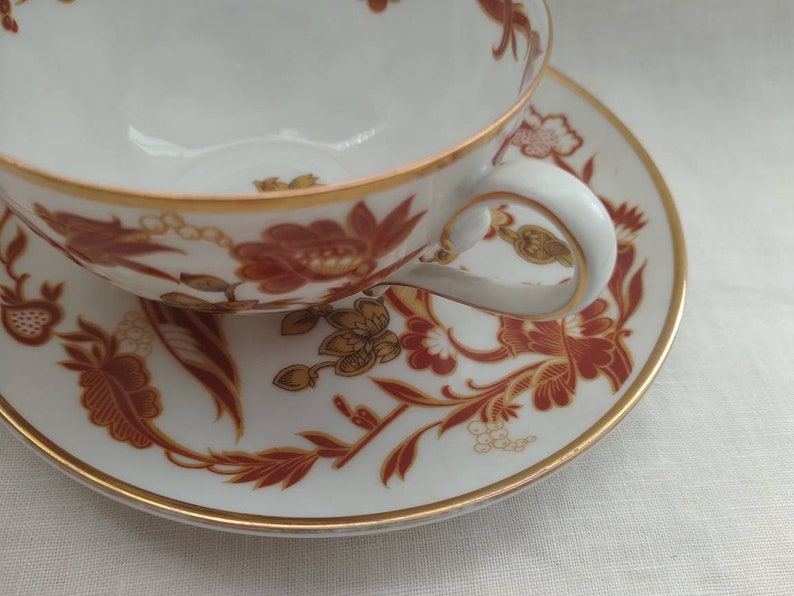 Antique Rosenthal Bavaria Rust Orange Red White Gold Trim With Flowers ...