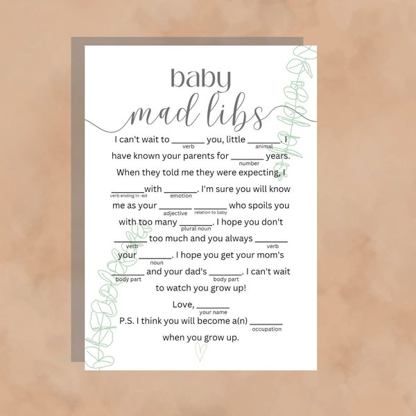 Baby Mad Libs - Etsy