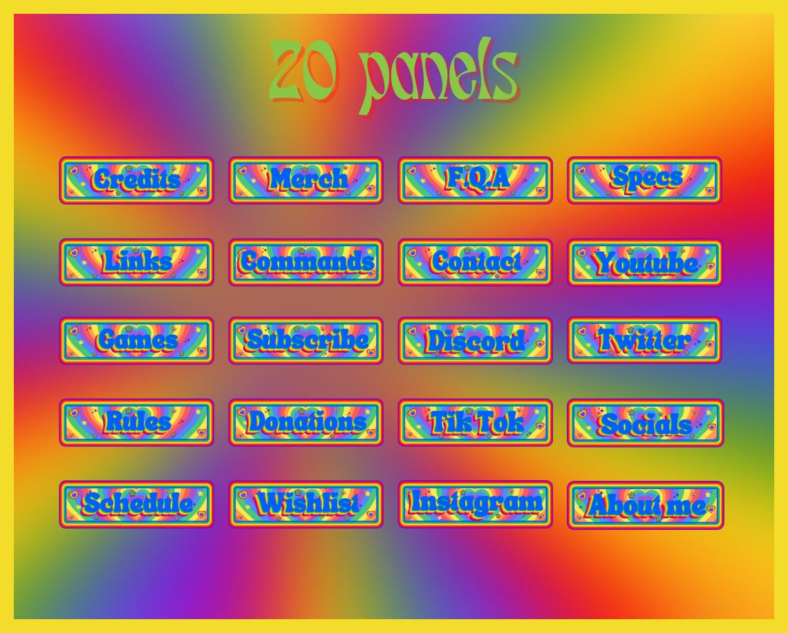Retro Rainbow Groovy Vibes Twitch Package Animated Scenes, Static ...