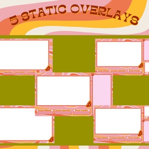 Retro Groovy 70s 60s Vibes Twitch Package | Static Stream Overlays ...