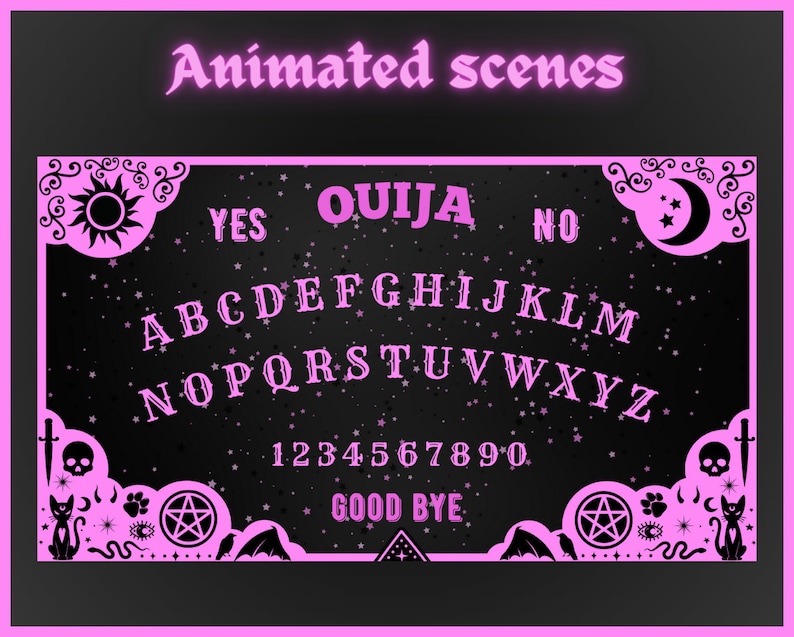 Pink & Black Ouija Board Mystic Goth Vibes Twitch Package | Animated ...