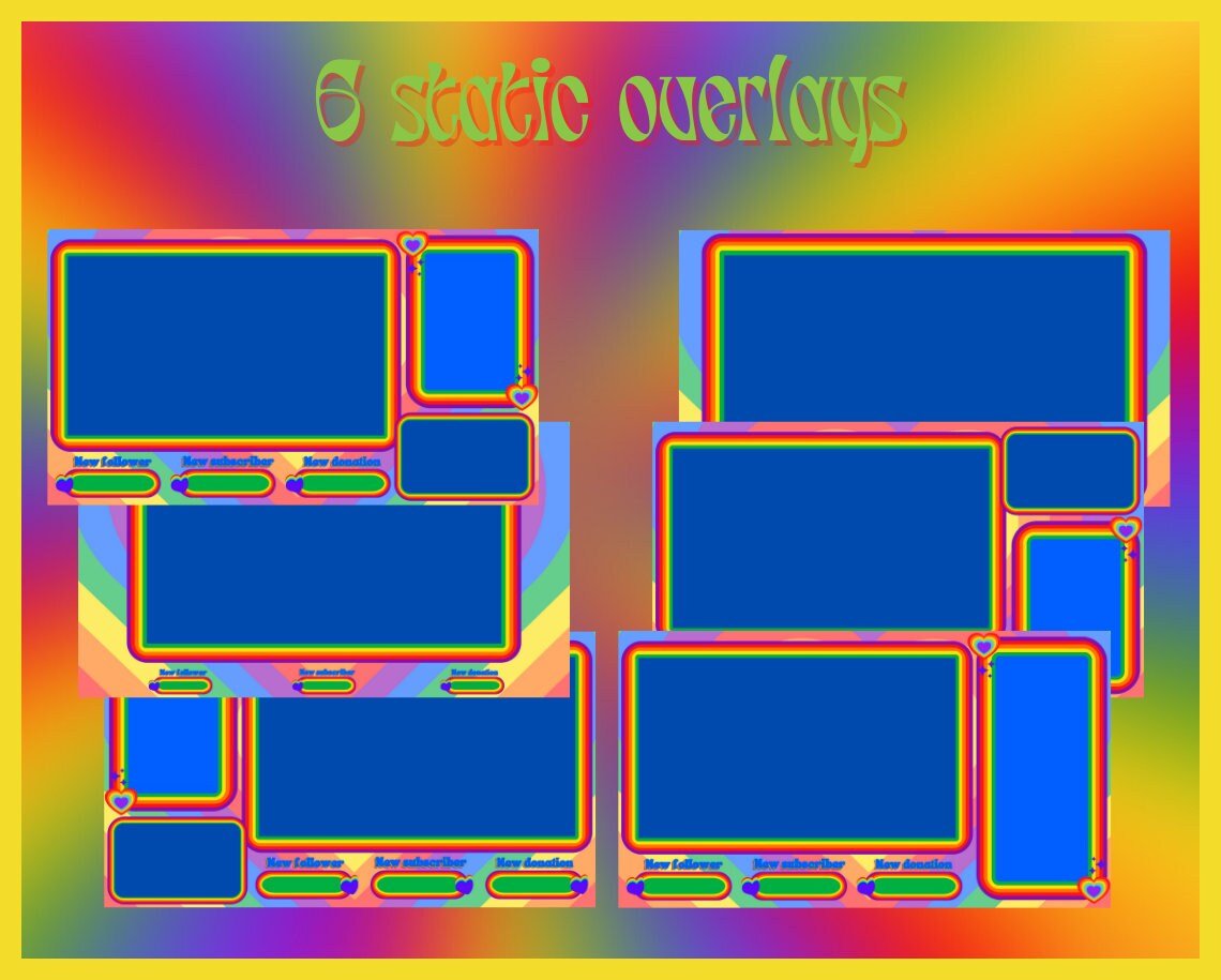 Retro Rainbow Groovy Vibes Twitch Package | Animated Scenes, Static ...