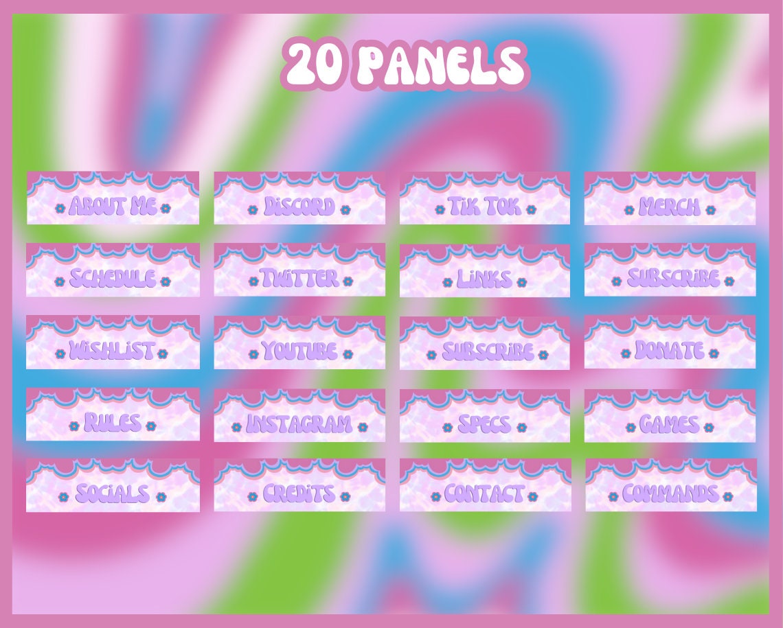 Hippie Groovy Pink Tie-dye Twitch Package | Animated Scenes, Static ...