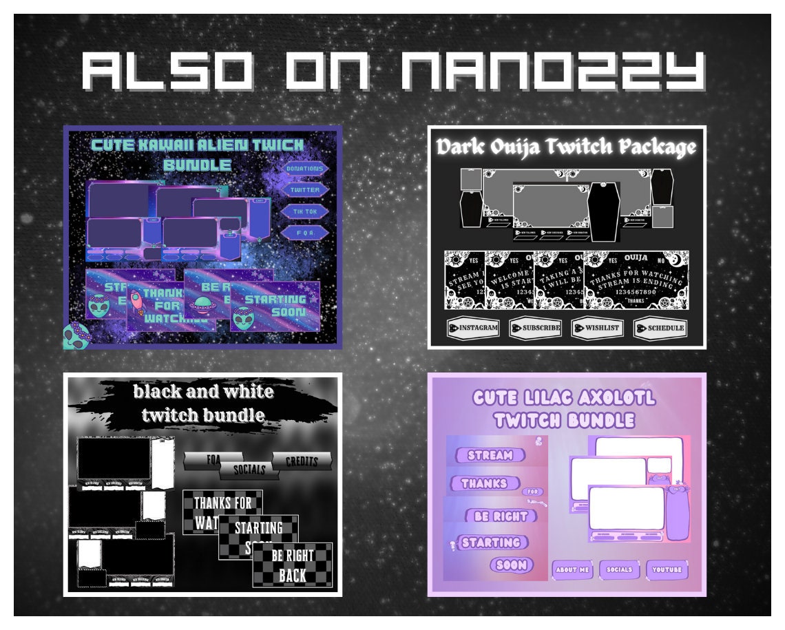 Black & White UFO Alien Twitch Package | Animated Scenes, Static Stream ...