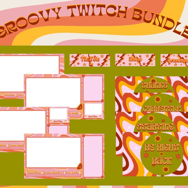 70s Twitch Stream Overlays - Etsy