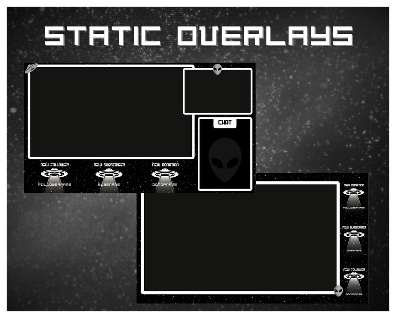 Black & White UFO Alien Twitch Package | Animated Scenes, Static Stream ...