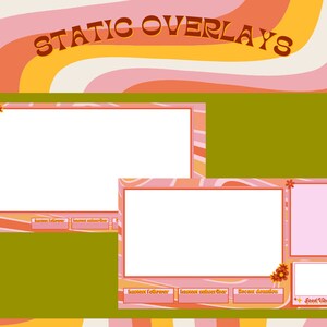 Retro Groovy 70s 60s Vibes Twitch Package | Static Stream Overlays, Animated Scenes and Panels ...