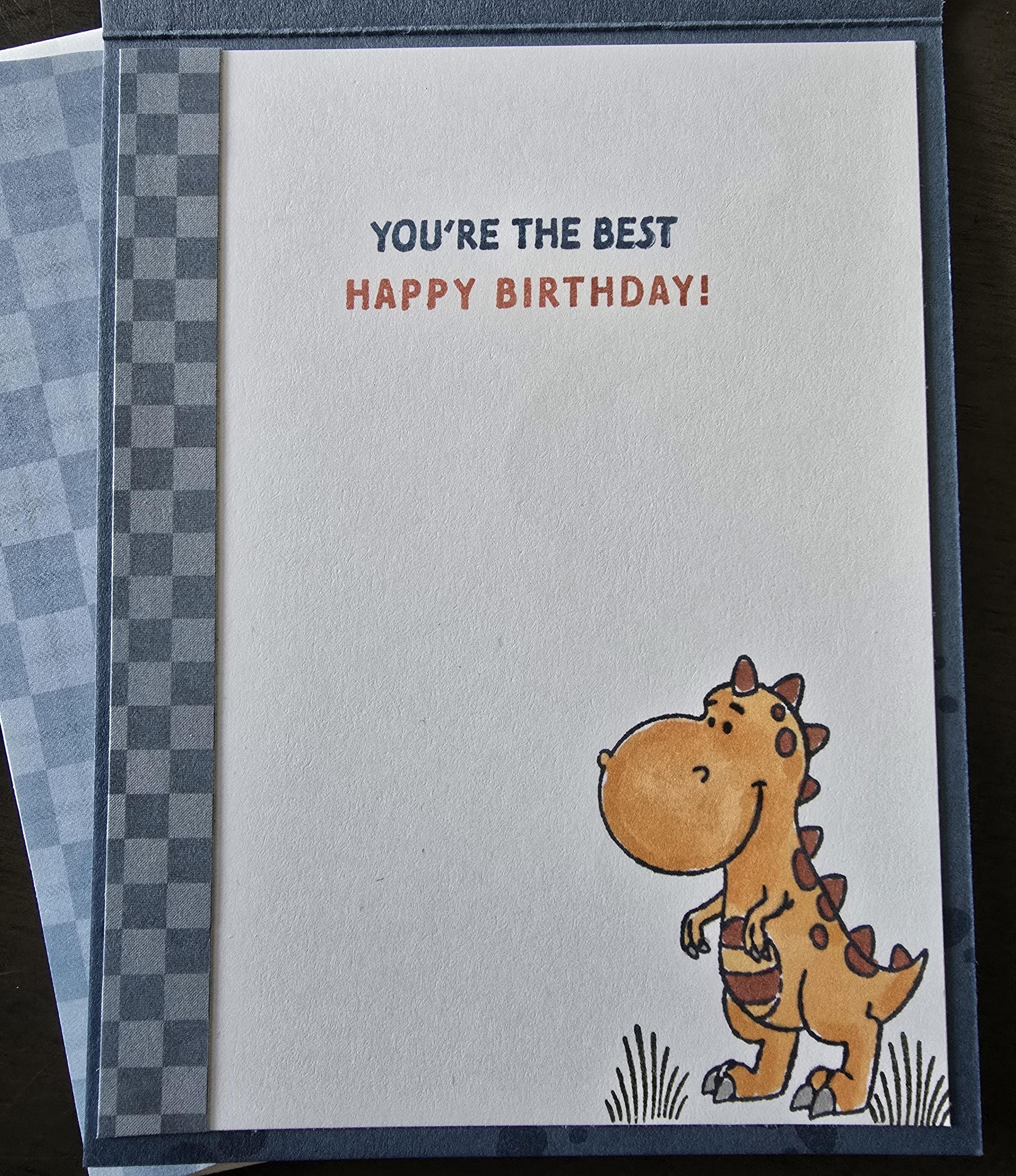 Handmade Dinosaur Birthday Card - Etsy