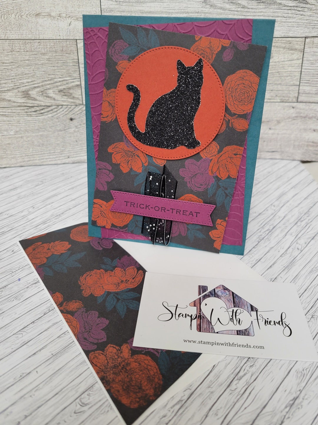 Halloween Cat & Matching Envelope - Etsy