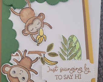 Monkeying Around quilled Monkey Greeting Card - Etsy