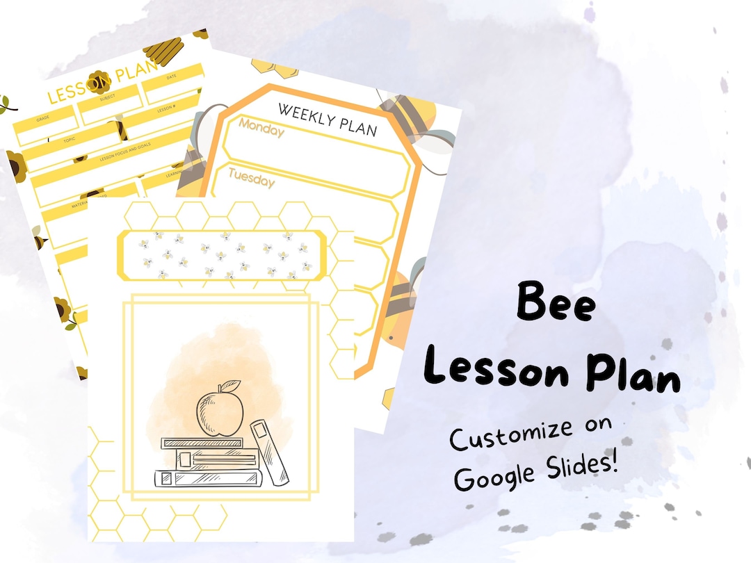 Editable Teacher Bee Themed Lesson Plan Templates - Etsy