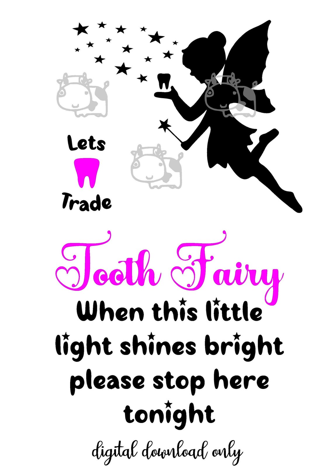Tooth Fairy Light Svg - Tooth Fairy Svg - Personalised Svg - Fantasy ...