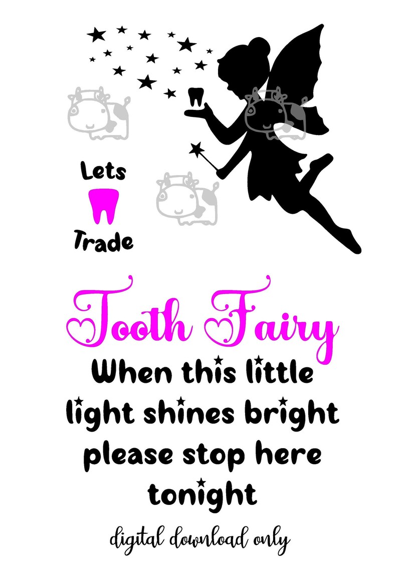 Tooth Fairy Light Svg - Tooth Fairy Svg - Personalised Svg - Fantasy ...