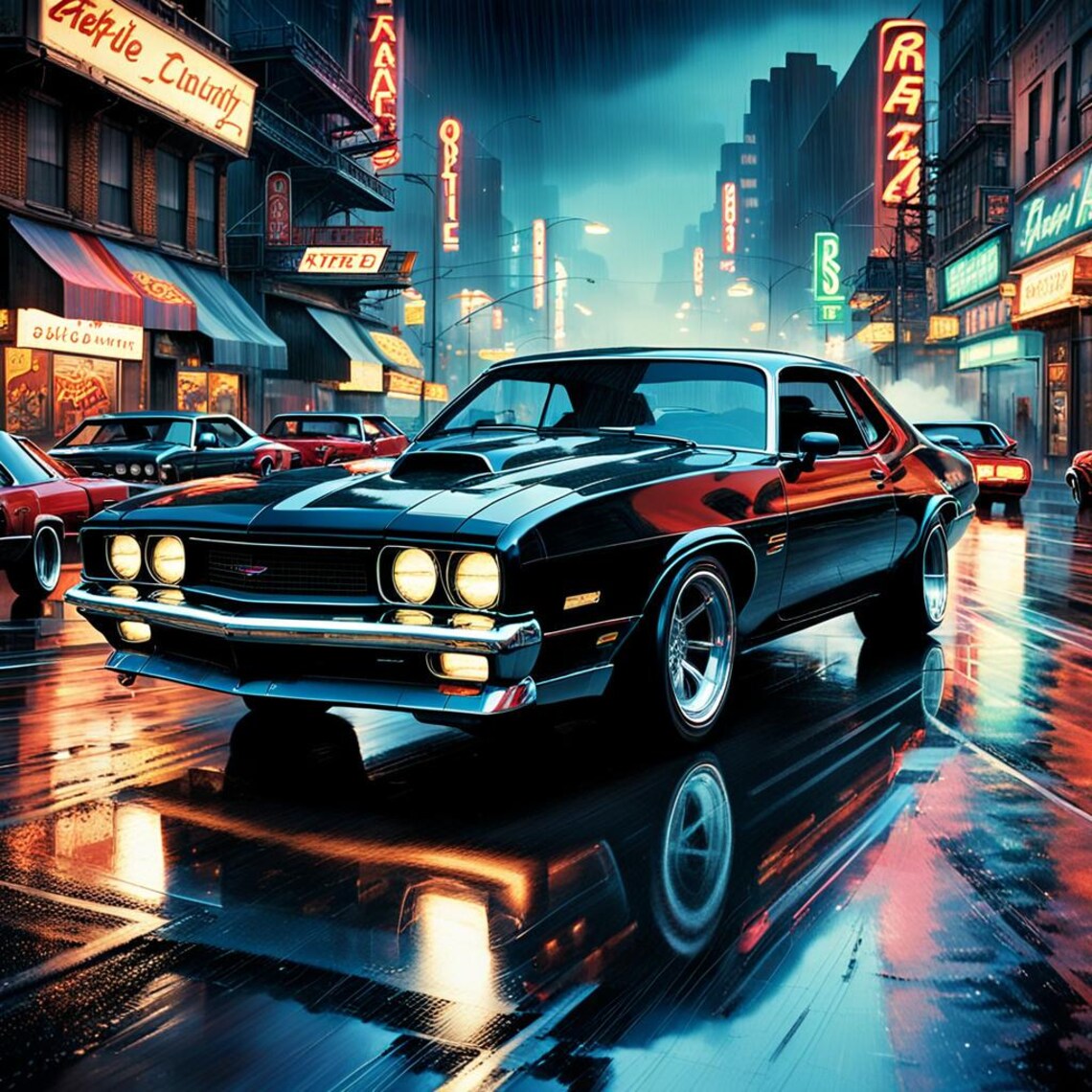 1990s Muscle Cars Street Racing Digital Art – High-quality Print Files ...