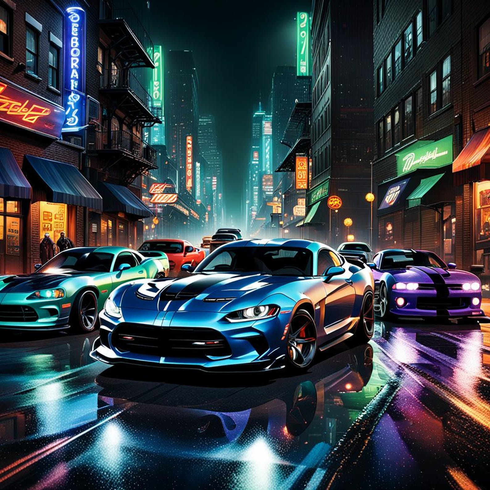 1990s Muscle Cars Street Racing Digital Art – High-quality Print Files ...