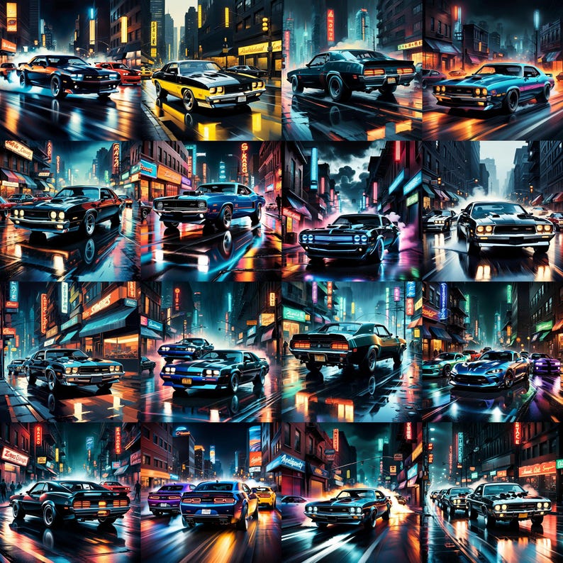 1990s Muscle Cars Street Racing Digital Art – High-quality Print Files ...