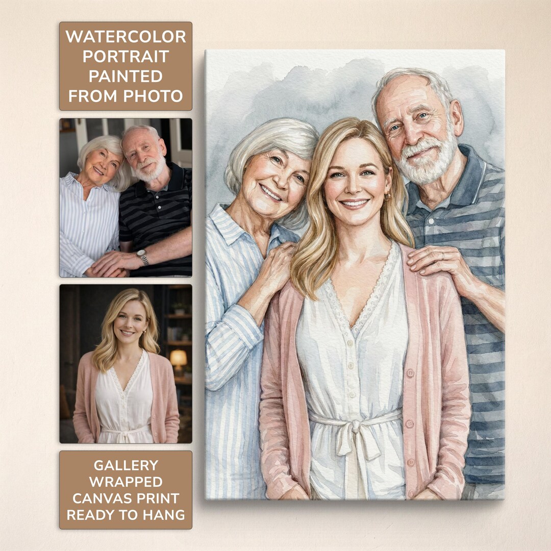 Watercolor Painting Custom Portraits From Memorial Photo Sympathy Gifts ...