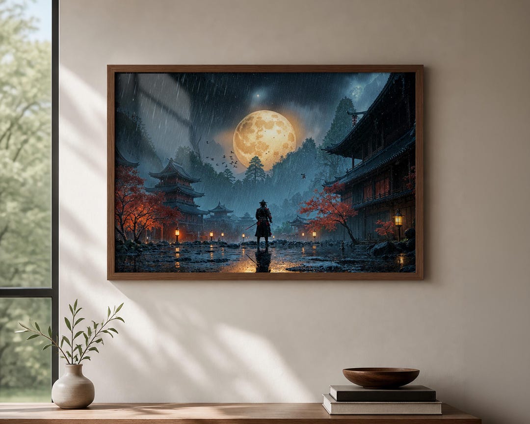 Japanese Samurai Art Wall Decor for Bedroom Asian Style Martial Art ...