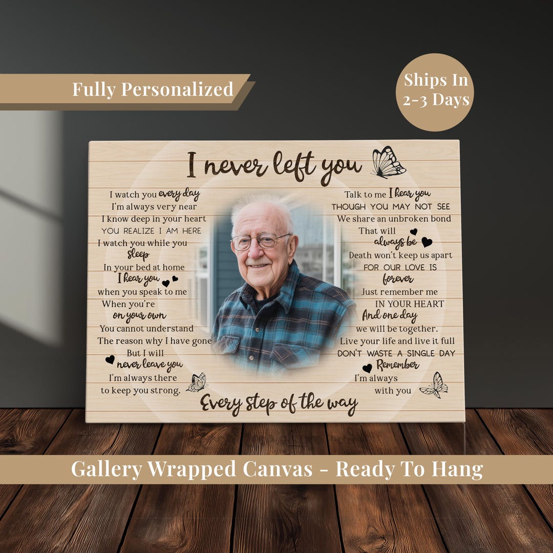 Bereavement Wall Decor Memory Tribute Photo Canvas Butterfly Art ...