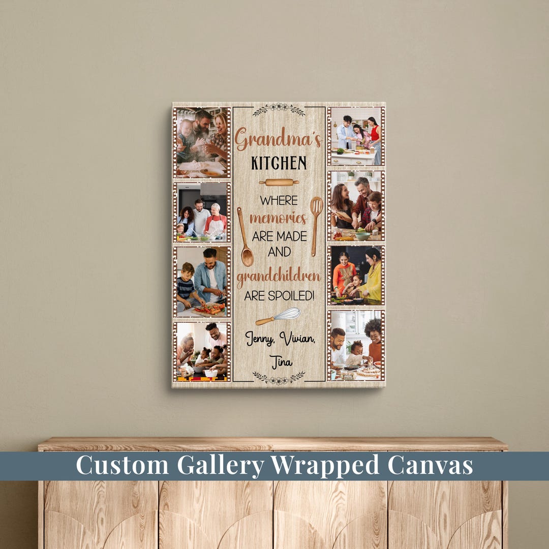 Grandma Kitchen Canvas Wall Art for Kitchen Memory Wall Decor Sign for ...