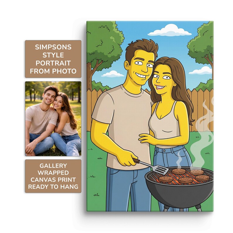 Custom Simpsons Cartoon Family Portrait the Simpsons Gifts for Her ...