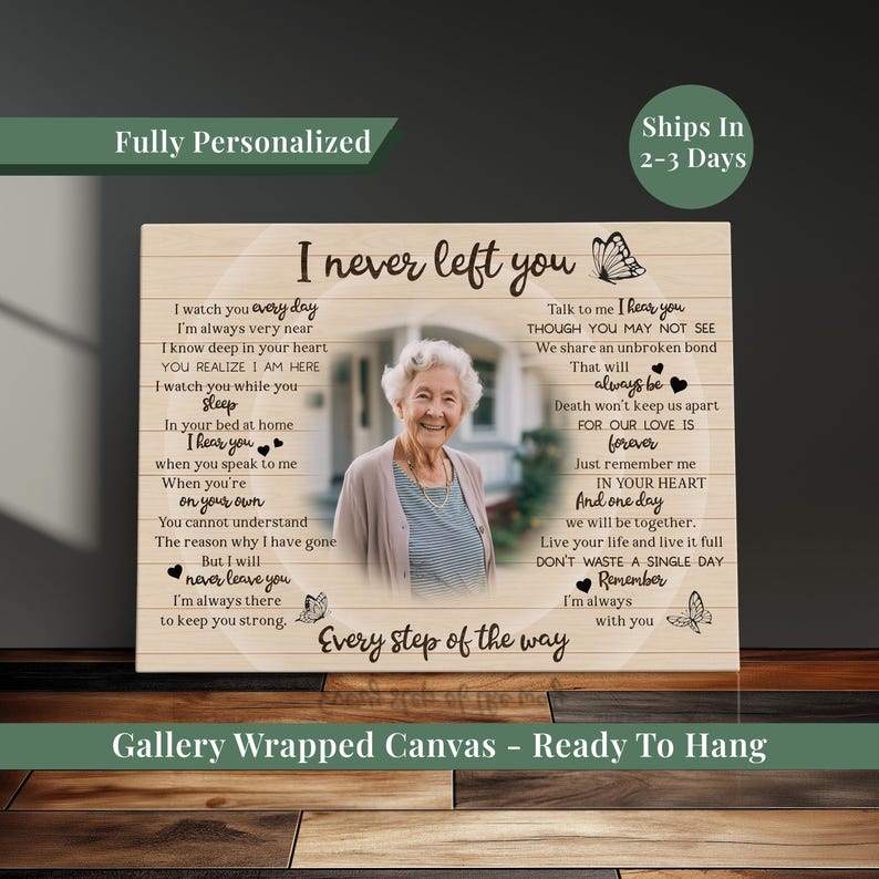 Personalized Memorial Canvas Loss of Loved One Custom Photo to Canvas ...