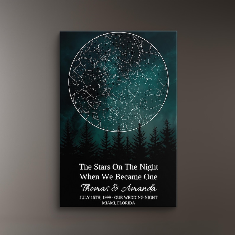 Custom Star Map Romantic Gift for Her Personalized Anniversary Gift ...