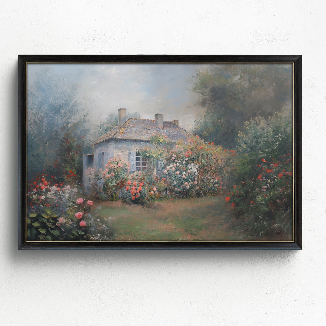 Cottage Oil Painting | Landscape Print | Printable Wall Art | Gallery ...