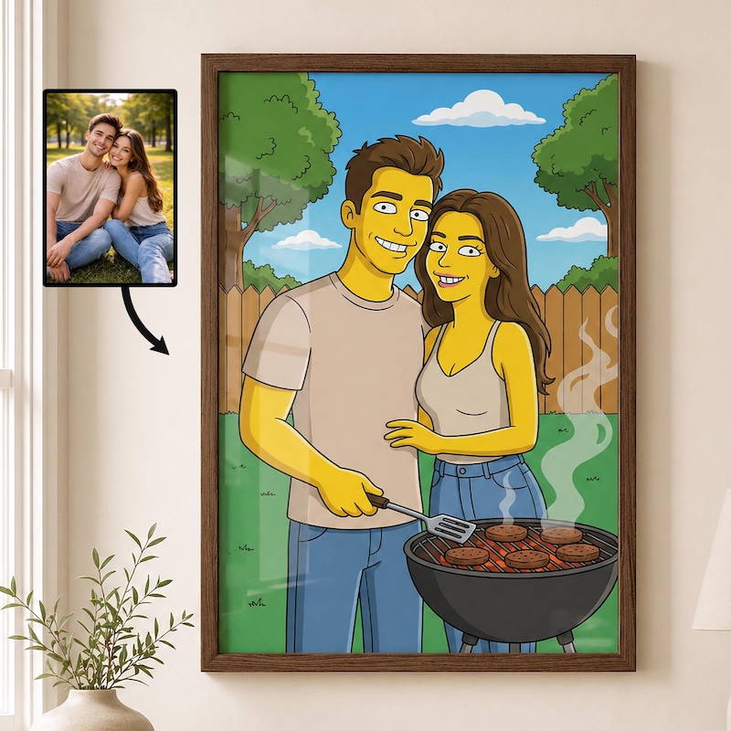 Couple Art Cartoon - Etsy