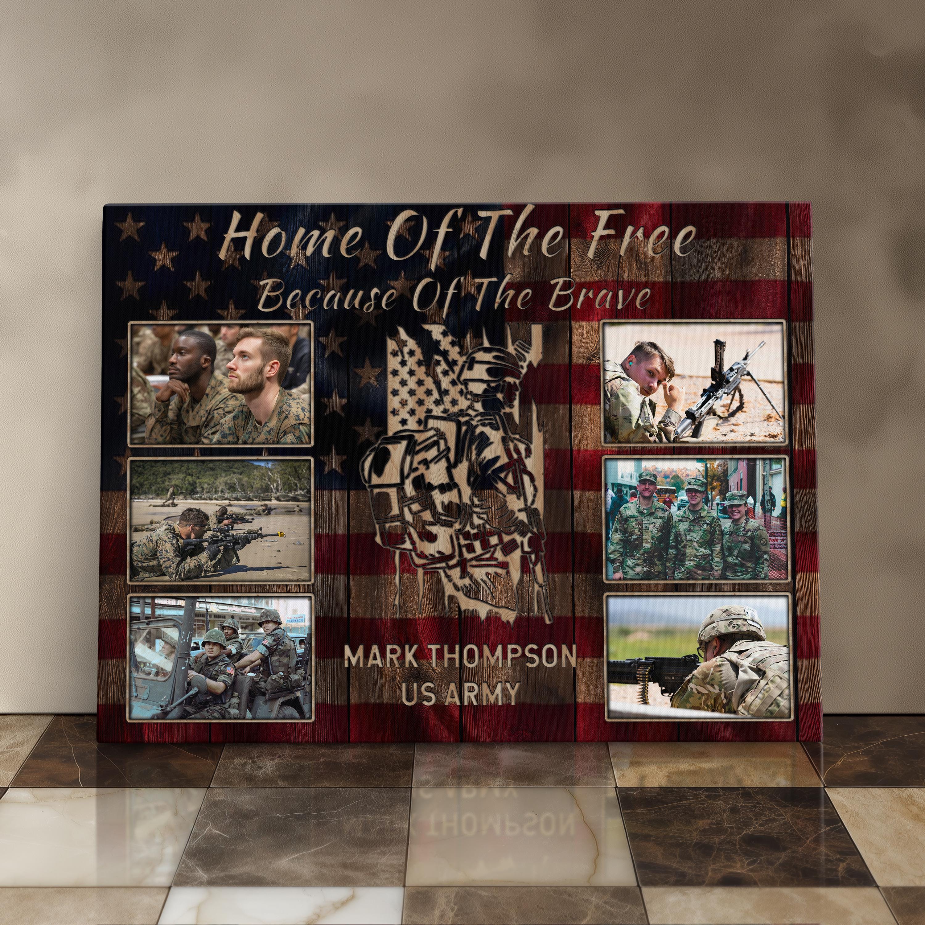 Military Photo Collage Canvas Print Photo Frame Gifts for Mom of ...