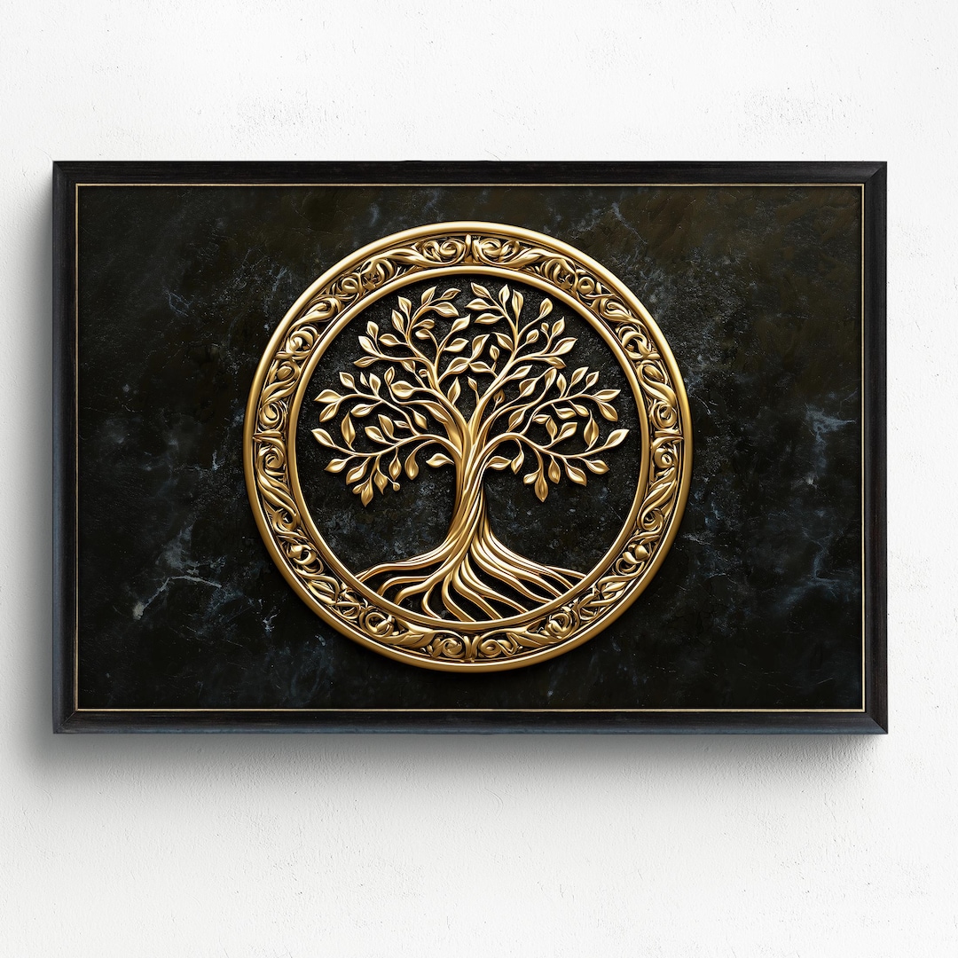 Golden Roots Rolled Poster - Tree of Life Wall Art Print - Unframed ...