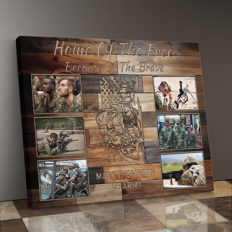 Military Photo Collage Canvas Print Photo Frame Gifts for Mom of ...