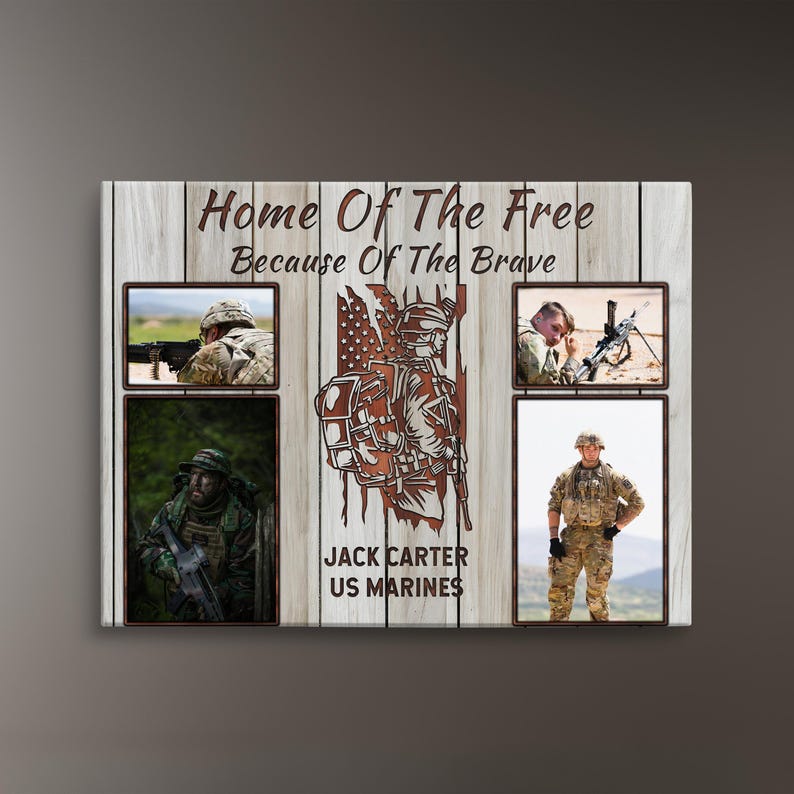 Military Photo Collage Canvas Print Photo Frame Gifts for Mom of ...