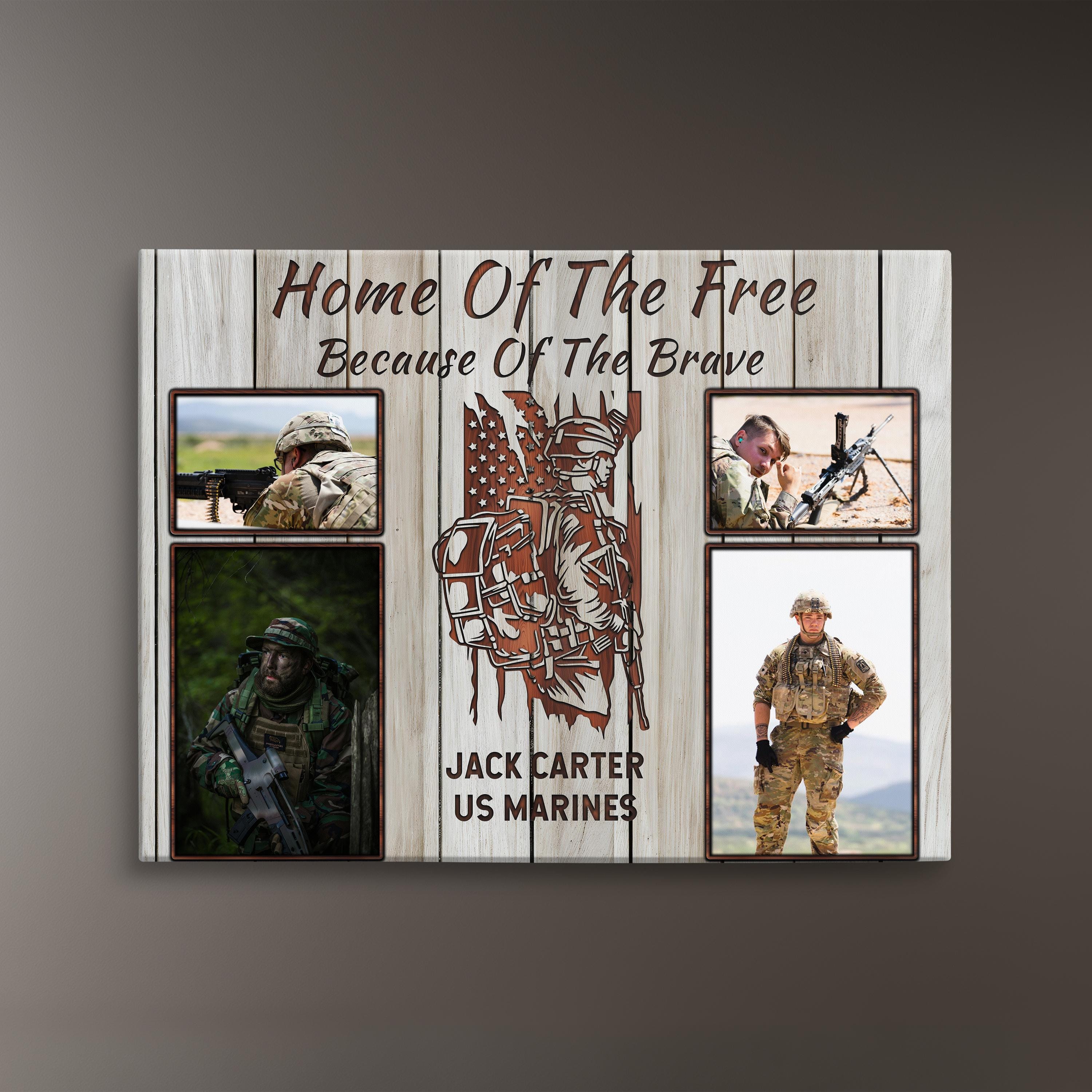 Military Photo Collage Canvas Print Photo Frame Gifts for Mom of ...