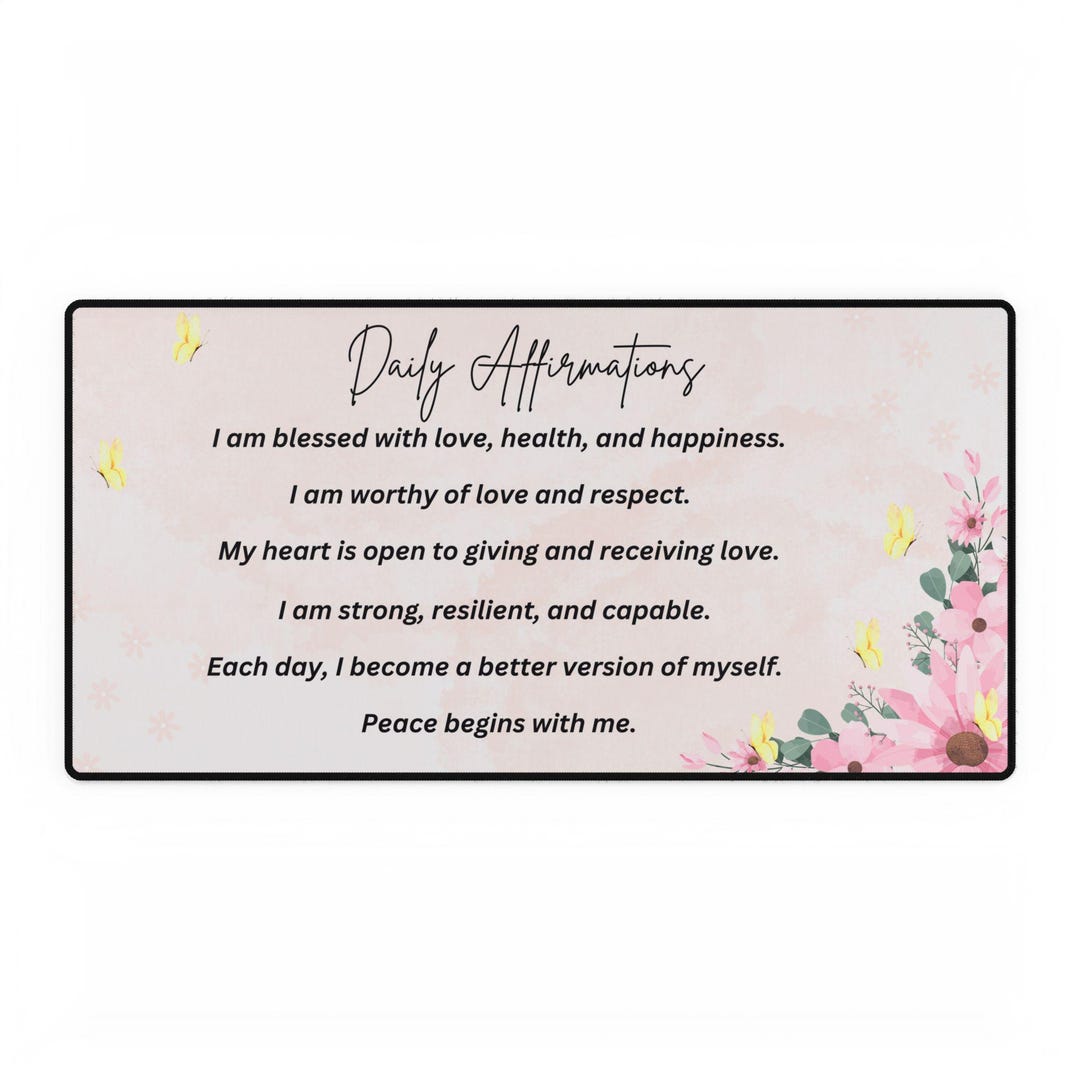 Daily Affirmations Desk Mats - Etsy
