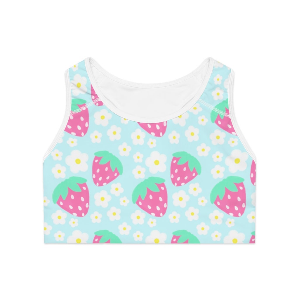 Strawberry Cow All-Over Print Sports Bra sold by Esraa Adel | SKU ...
