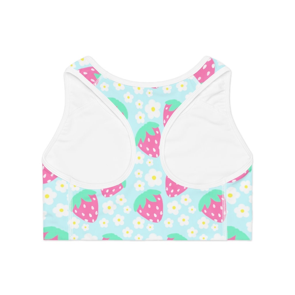 Strawberry Cow All-Over Print Sports Bra sold by Esraa Adel | SKU ...
