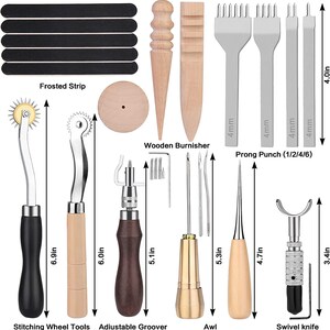 50 Pieces Leather Working Tools and Supplies With Leather Tool - Etsy