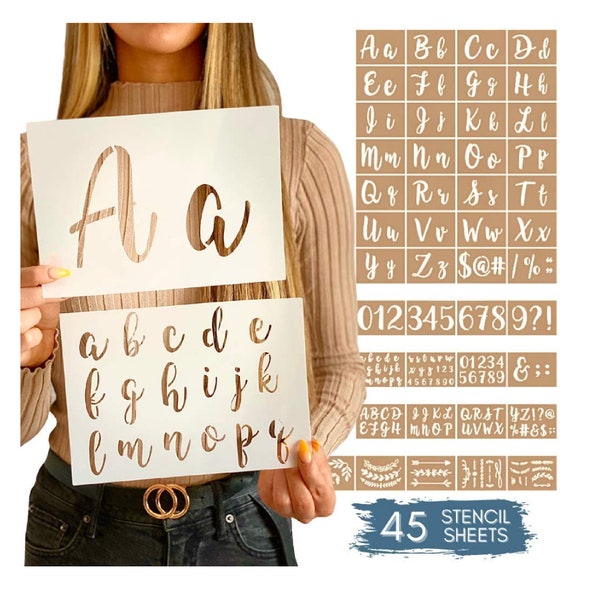 Large Stencils Uppercase and Lowercase - Etsy