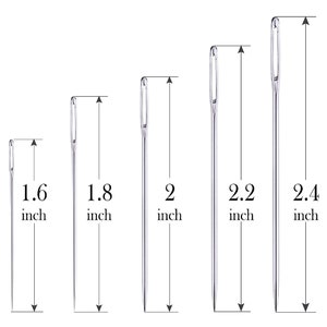 25 Large Eye Stitching Needles 5 Sizes Big Eye Hand Sewing - Etsy