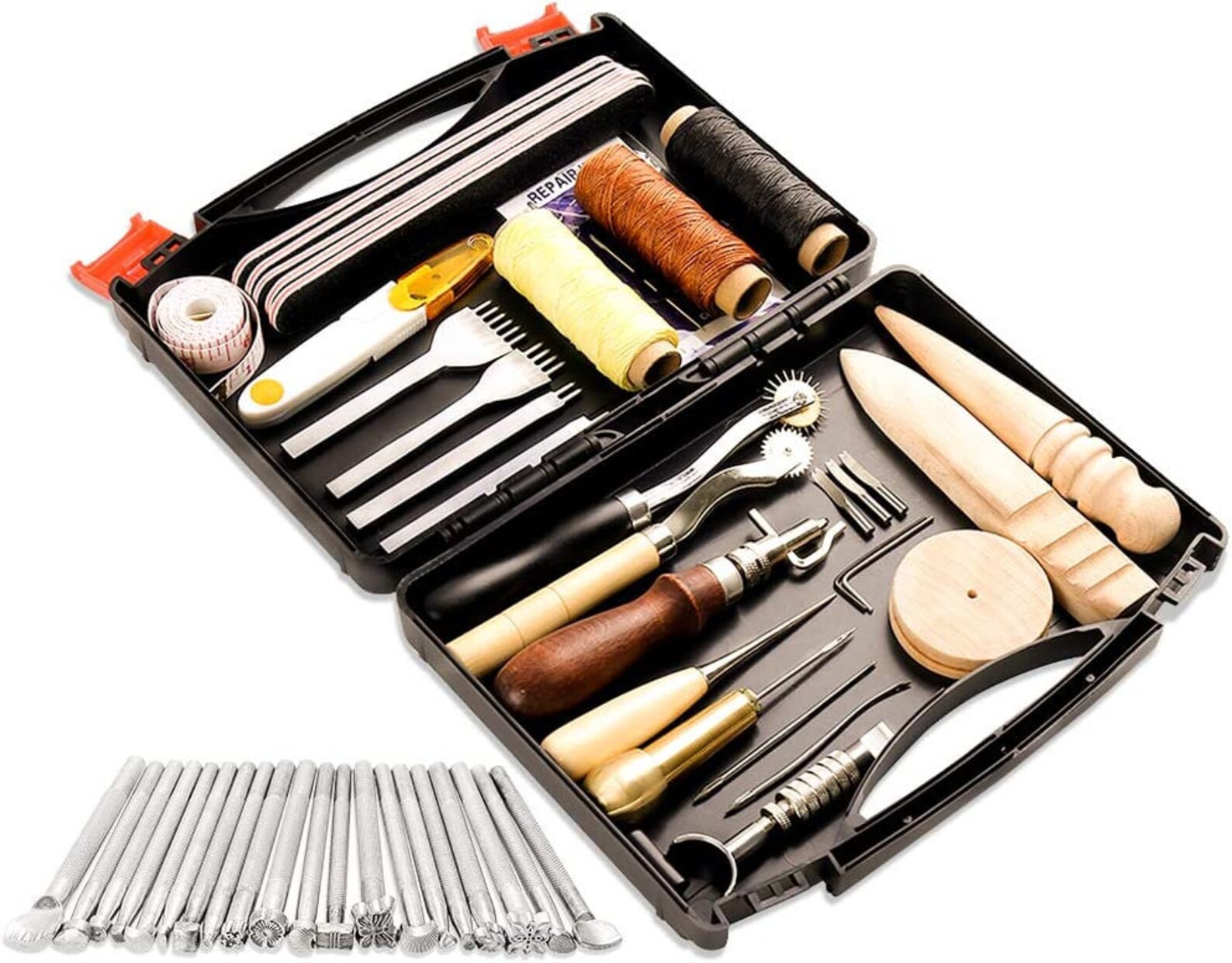 50 Pieces Leather Working Tools and Supplies With Leather Tool - Etsy