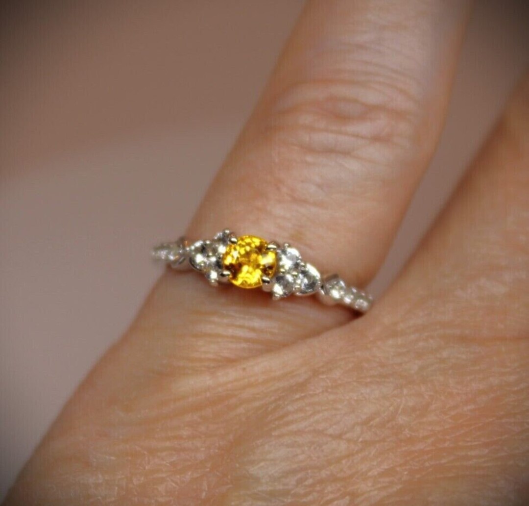Brilliant Yellow BE Heated Sapphire, Sterling Silver Ring, Size 7 ...