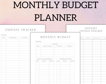 Monthly Budget: Track Income Fixed and Variable (Download Now) - Etsy