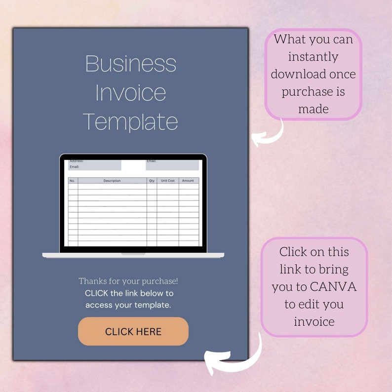 Invoice Template Editable Modern Invoice Form Small Business Invoice ...