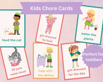 Realistic Daily Chore Routine Cards for Kids Visual Schedule - Etsy