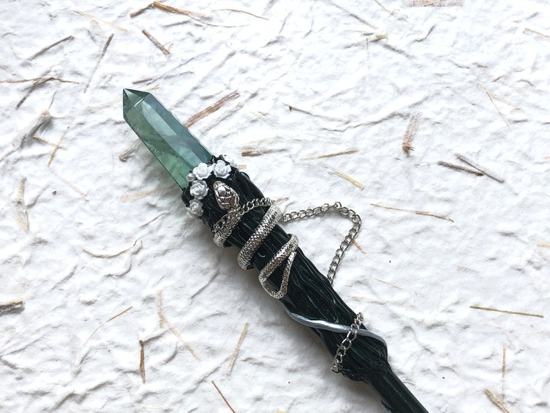 Crystal Wand Green Witch Wand Gemstone Magic Wand Cosplay - Etsy