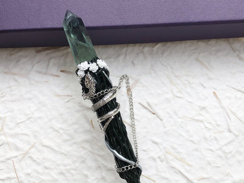 Crystal Wand, Green Witch Wand, Gemstone Magic Wand, Cosplay Prop ...