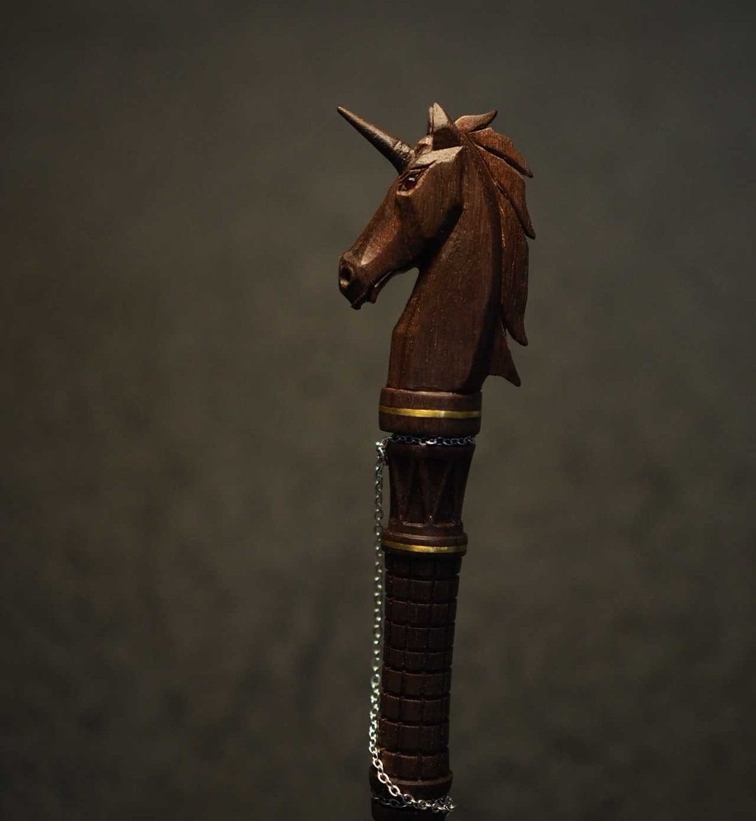 Handcrafted Black Walnut Wood Wand, Personalised Knight Real Wood Magic ...