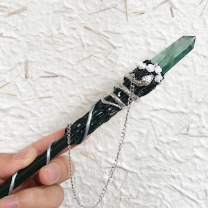 Crystal Wand, Green Witch Wand, Gemstone Magic Wand, Cosplay Prop ...