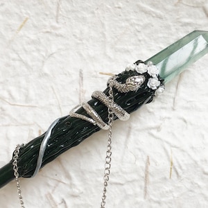 Crystal Wand, Green Witch Wand, Gemstone Magic Wand, Cosplay Prop ...